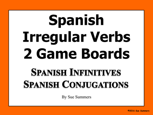 Spanish Irregular Verbs 2 Board Games and Vocabulary | Teaching Resources