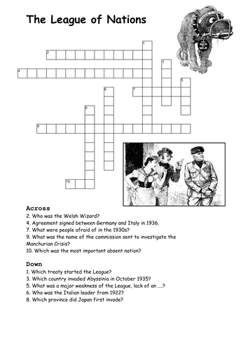 League of Nations Crossword | Teaching Resources