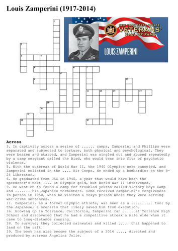 Louis Zamperini Puzzle Pack | Teaching Resources