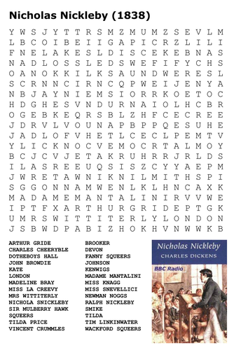 Nicholas Nickleby Word Search | Teaching Resources