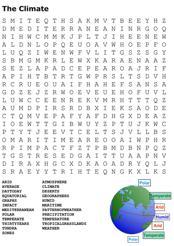 The Climate Word Search by sfy773 - Teaching Resources - Tes