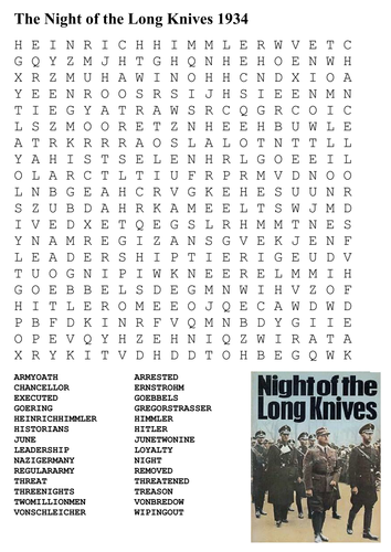The Night of the Long Knives - Nazi Germany Word Search | Teaching ...