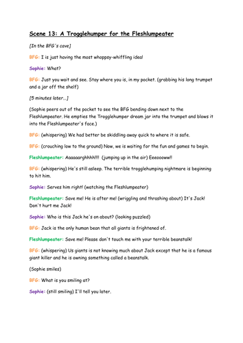 BFG Playscript by juliannebritton - Teaching Resources - Tes