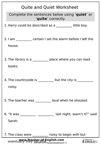 Quiet and Quite | Teaching Resources