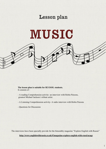 Lesson plan- Music | Teaching Resources