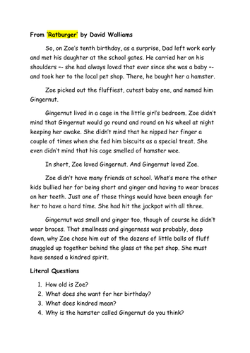 Ratburger - David Walliams Lesson Resources by CathThompson - Teaching ...