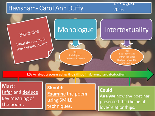 Havisham by Carol Ann Duffy by oops_vip - Teaching Resources - TES