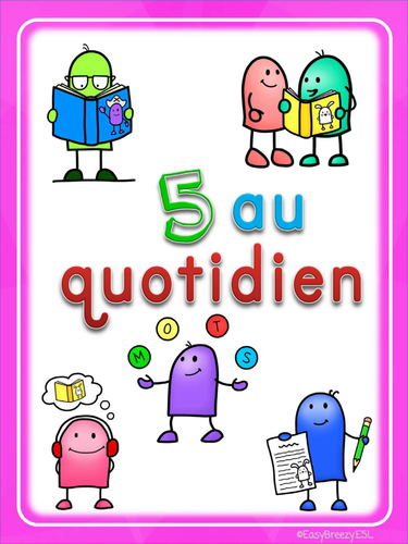 UNOFFICIAL adaptation of 5 au quotidien FREEBIE in French | Teaching ...