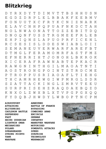 Blitzkrieg Word Search | Teaching Resources