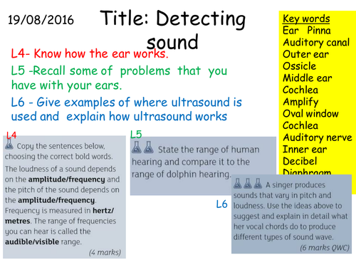 P1 2.4 Detecting sound | Teaching Resources