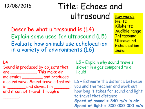 P1 2.5 Echoes and ultrasound | Teaching Resources