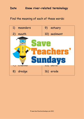 River Terminology KS2 Lesson Plan for Paper-Based and ICT Lesson and ...