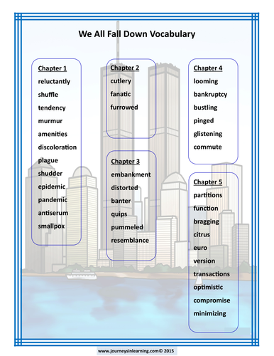 We All Fall Down Vocabulary Plus | Teaching Resources