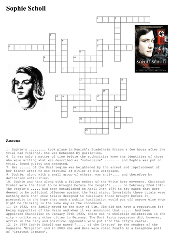 Sophie Scholl Puzzle Pack | Teaching Resources