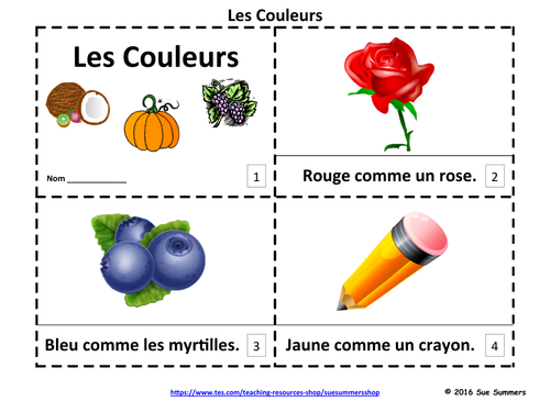 French Colors 2 Emergent Reader Booklets - Les Couleurs | Teaching ...