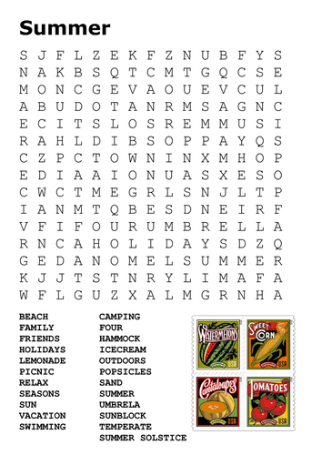 Summer Word Search by sfy773 - Teaching Resources - Tes