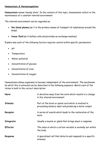 Control of blood glucose worksheet by cmrcarr - UK Teaching Resources - TES