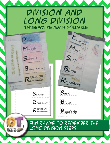 Long division interactive notebook math foldable by GamifiedTeachers ...