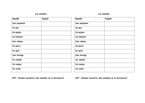 Los animales / Animals | Teaching Resources