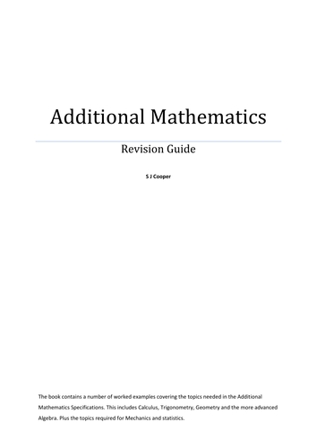 additional-mathematics-revision-guide-teaching-resources