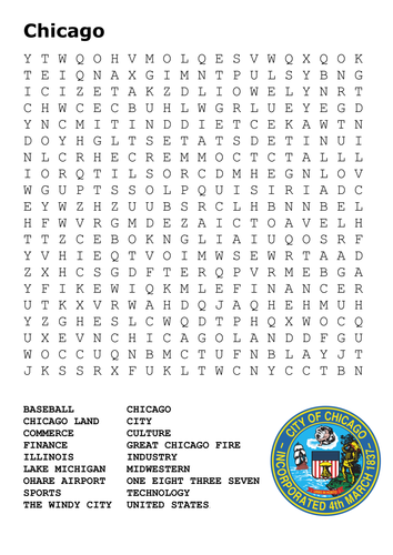 Chicago Word Search | Teaching Resources