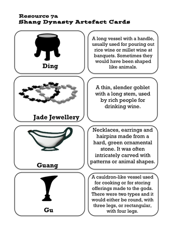 Shang Dynasty - Archaeological Evidence Activity | Teaching Resources Shang Dynasty - Archaeological Evidence Activity | Teaching Resources