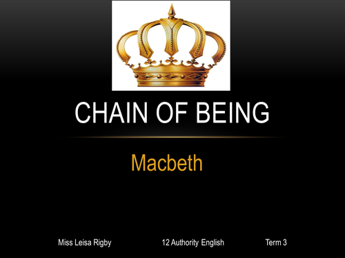 Applying the Chain of Being to Macbeth | Teaching Resources
