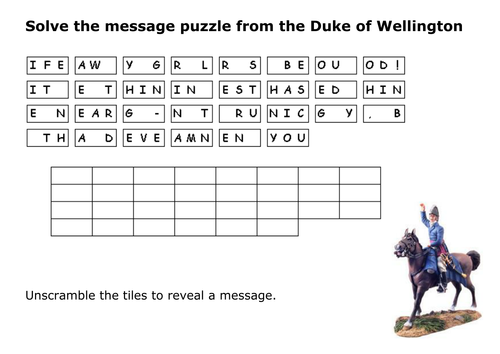 The Duke of Wellington Quote Puzzle Pack | Teaching Resources