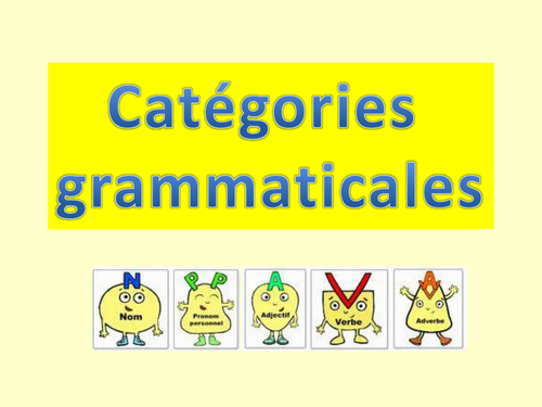 Catégories grammaticales / Categories of words - Grammar / French ...