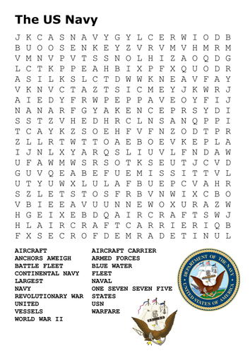 US Navy Word Search Pack | Teaching Resources