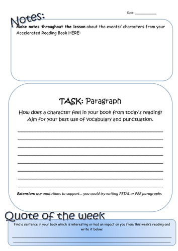 paragraph reading activty | Teaching Resources