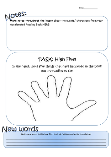high five reading activity | Teaching Resources