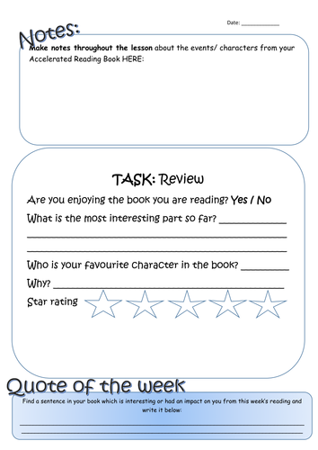 Review reading activity | Teaching Resources