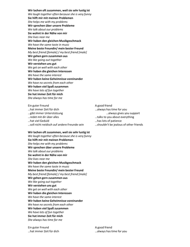 GERMAN KS2 Level 3 - KS3 (Year 7): Describing your friends by ...