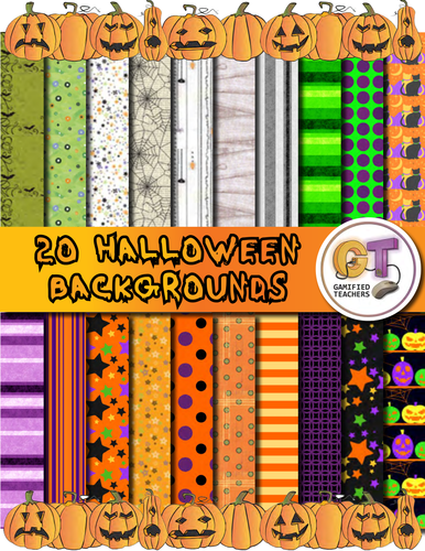 Halloween Backgrounds Digital Papers - 20 patterns | Teaching Resources