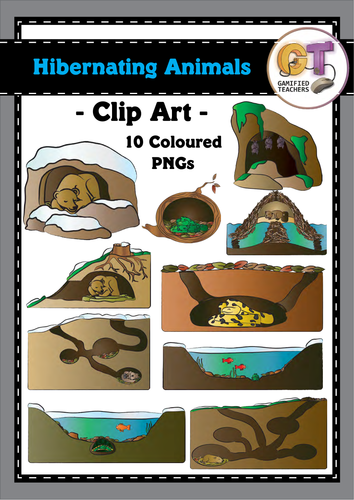 10 Hibernating Animals Clip Art | Teaching Resources