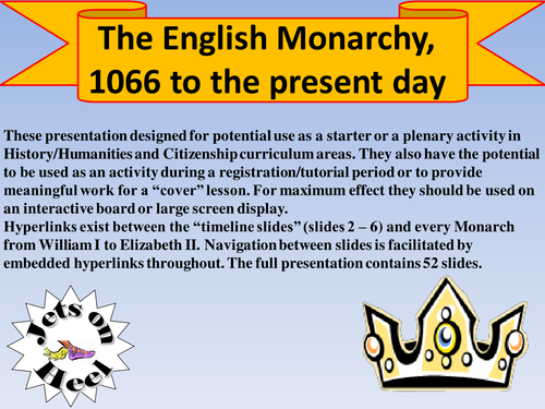 English Monarchs 1066 to the present day | Teaching Resources