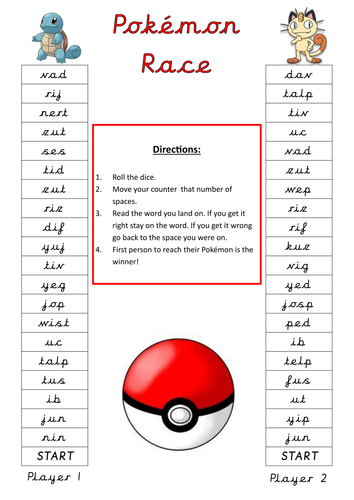 Pokemon Nonsense word game by rach_b - Teaching Resources - Tes