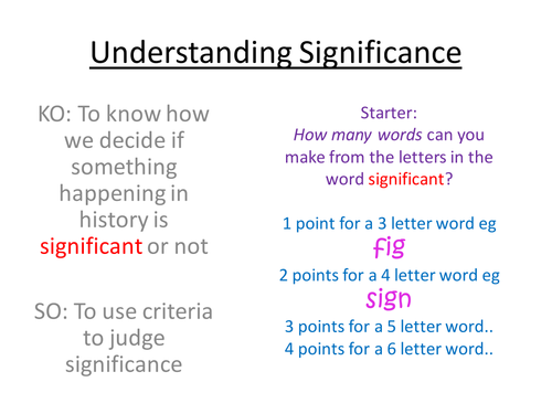 Understanding Significance | Teaching Resources Understanding Significance | Teaching Resources
