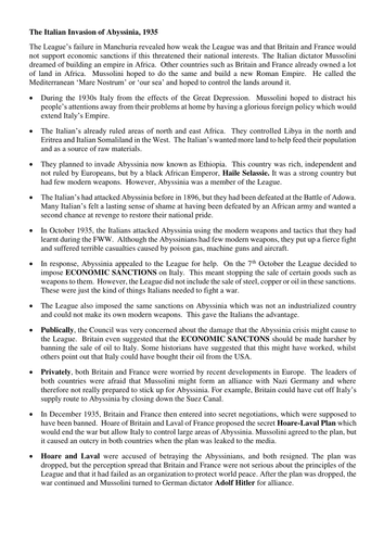 Why did the League of Nations fail to stop the Italian invasion of ...