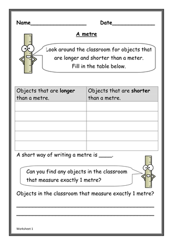 Longer and shorter than a meter by Mandem2014 - Teaching Resources - Tes