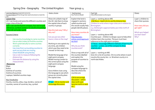 KS2 Geography Scheme of Work (Full Lesson Plans and Resources) - The UK ...
