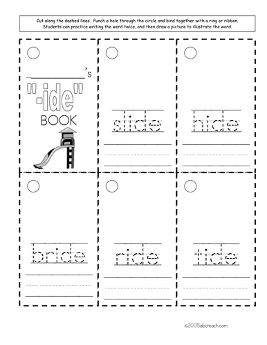 Worksheet: Word Family - ide words | Teaching Resources
