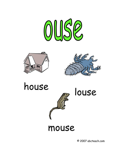 Poster: Word Family - OUSE Words | Teaching Resources