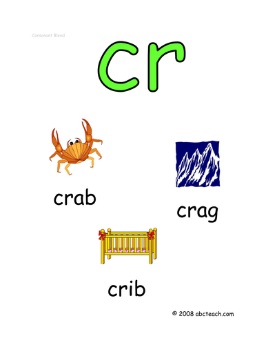 Poster: Consonant Blend CR- | Teaching Resources