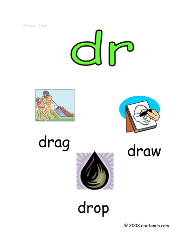 Poster: Consonant Blend DR- | Teaching Resources