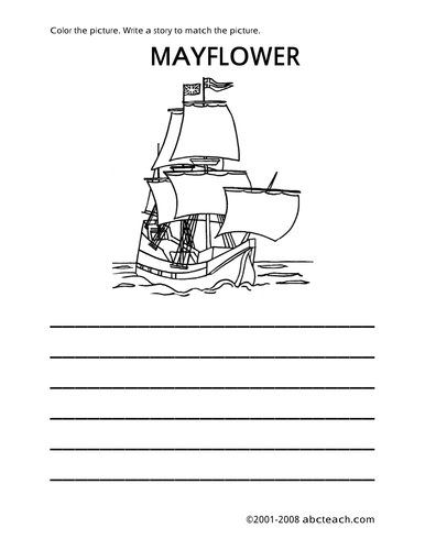 Color and Write: Mayflower (primary) | Teaching Resources