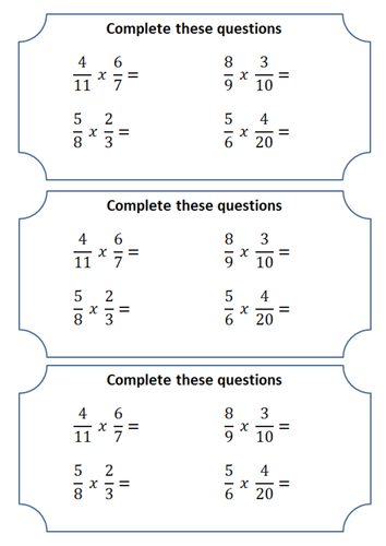 Multiplying fractions | Teaching Resources