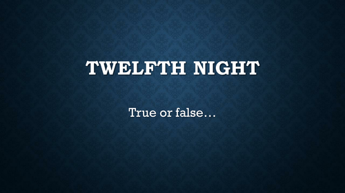 Twelfth Night fun starter game | Teaching Resources