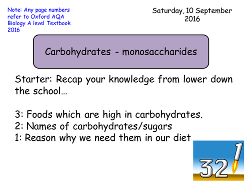Section 1. Biological molecules. 1.2 Carbohydrates - monosaccharides ...